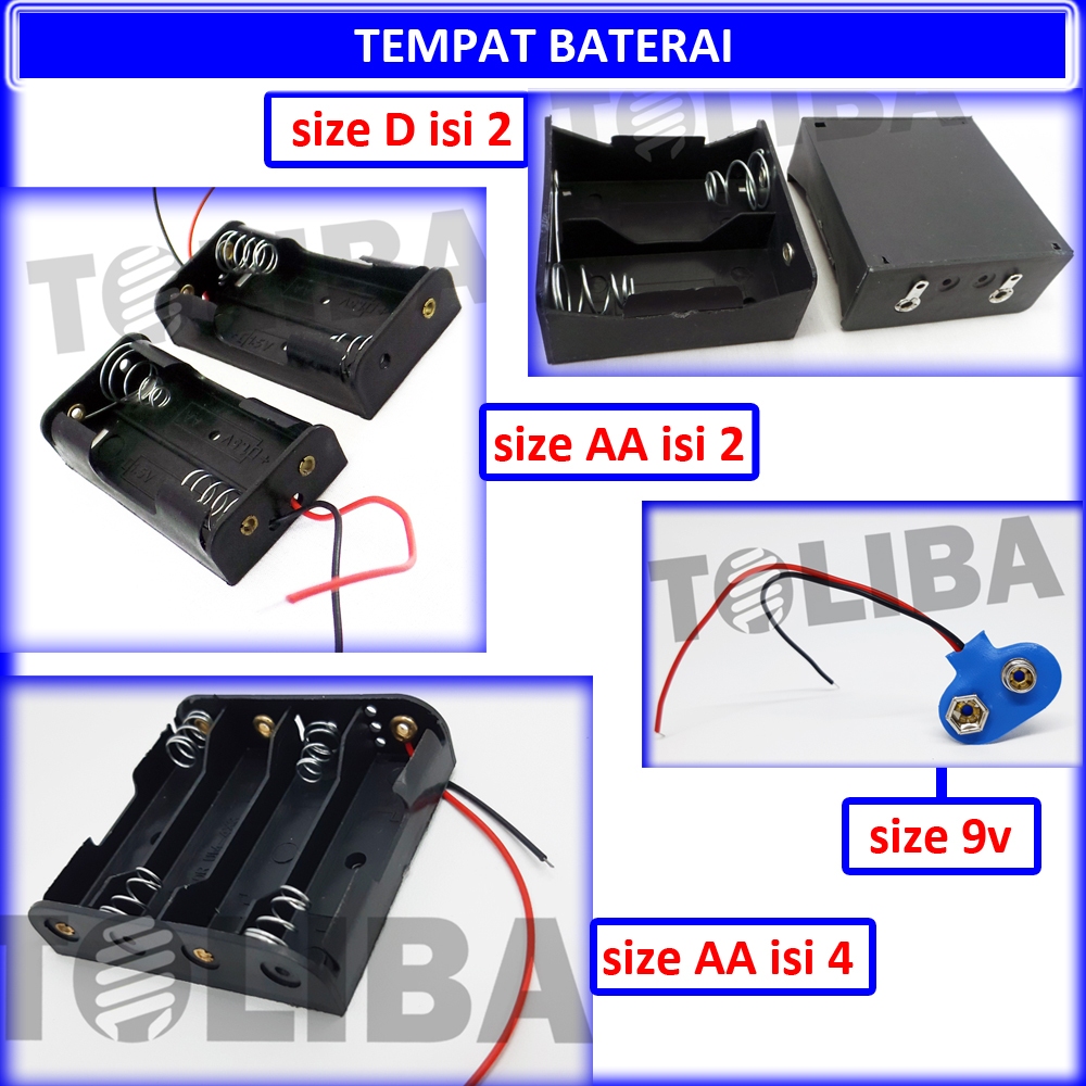 Jual tempat batre baterai battery besar type dd DD isi 2 praktek ...