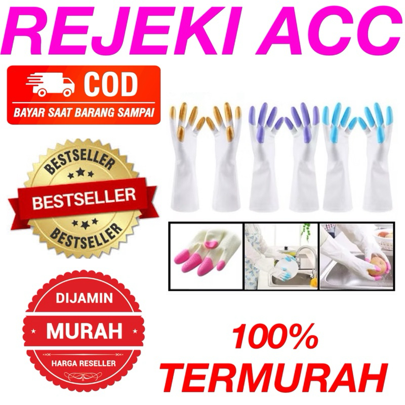 Jual Sarung Tangan Cuci Piring Rubber Glove Karet Anti Air Panjang ...