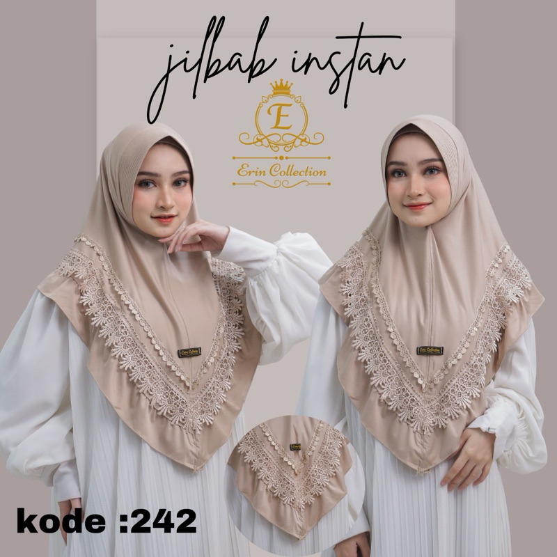 Jual JILBAB INSTAN JESEY/JILBAB RENDA INSTAN /JILBAB RENDA MEWAH ERIN ...