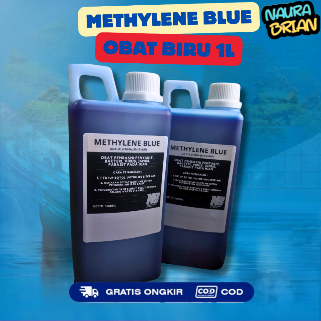Jual NauraBrian Methylene Blue 1 Liter - Obat Biru Parasit Virus Jamur Bakteri Pada Ikan ...