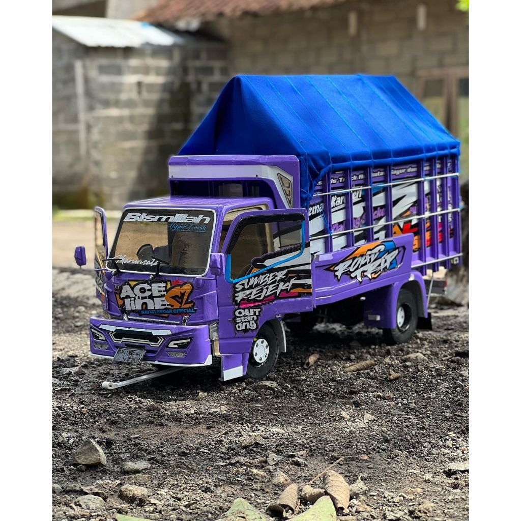 Jual TERLARIS PROMO MINIATUR TRUK OLENG KAYU ASLI JUMBO FULL VARIASI ...