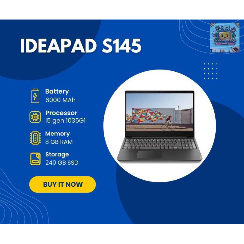 Jual Laptop Lenovo Ideapad S145 Intel Core i5 Gen 10 8/256GB KERJA DAN CODING LAPTOP KERJA ...