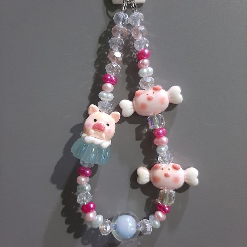 Jual Pig Bebong strap phone, gantungan hp, gantas, ganci, lanyard manik ...
