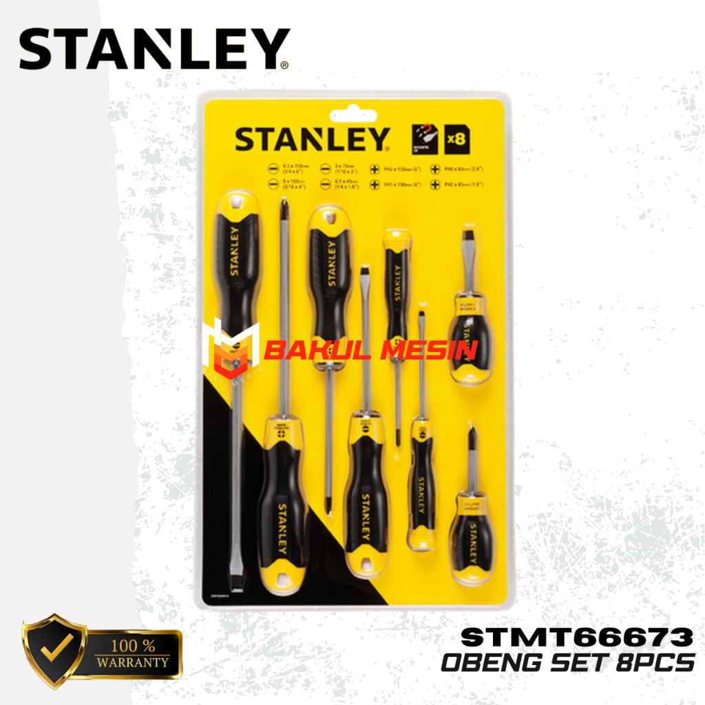 Jual STANLEY OBENG SET 8PCS CUSHION GRIP SCREWDRIVER SET STMT66673 ...