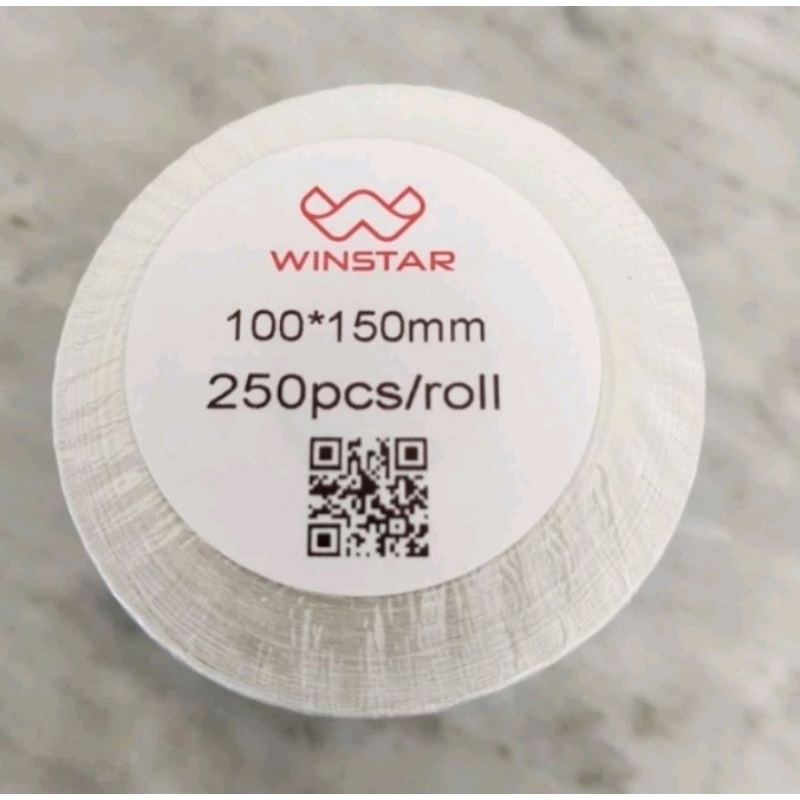 Jual kertas label 100x150 250pcs winstar thermal sticker barcode label ...