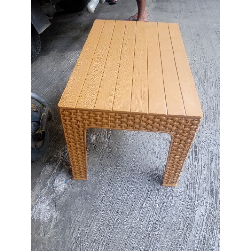 Jual Meja Plastik Napolly Motif Anyaman Rotan Mapan 45 Meja Teras ...