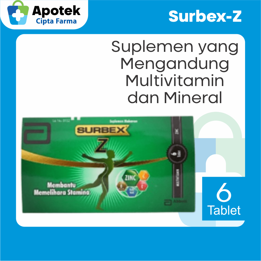 Jual Surbex-Z Tablet Multivitamin dan Mineral Vitamin B1 Vitamin B2 ...