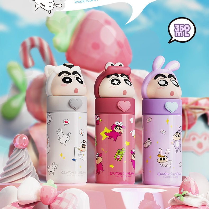 Jual Botol Minum anak Sinchan Stainless Tahan Panas 316 350ML Karakter Sinchan Model Tutup ...