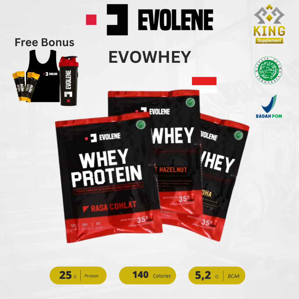 Jual SUSU EVOLENE EVOWHEY SACHET 12 SACHET WHEY PRO PROTEIN | Shopee Indonesia