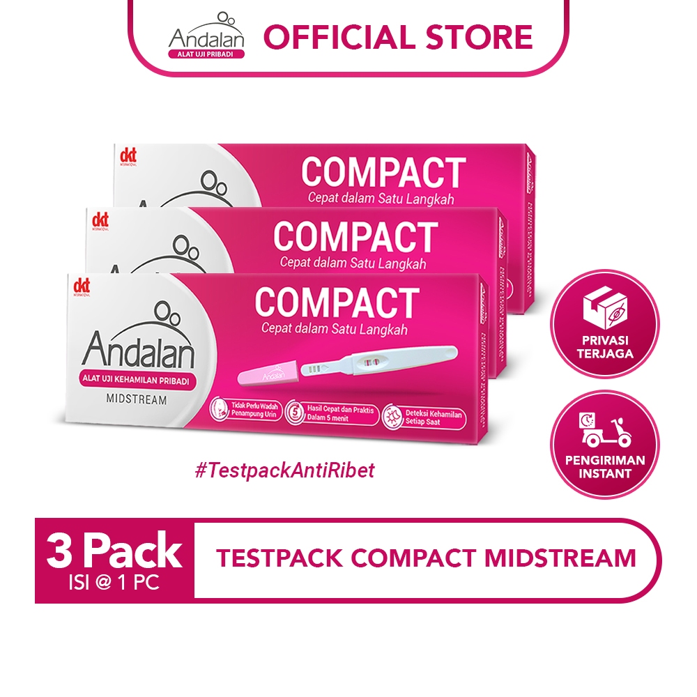 Jual Andalan Pregnancy Test Midstream x 3 Pcs / Alat Uji Cek Kehamilan ...