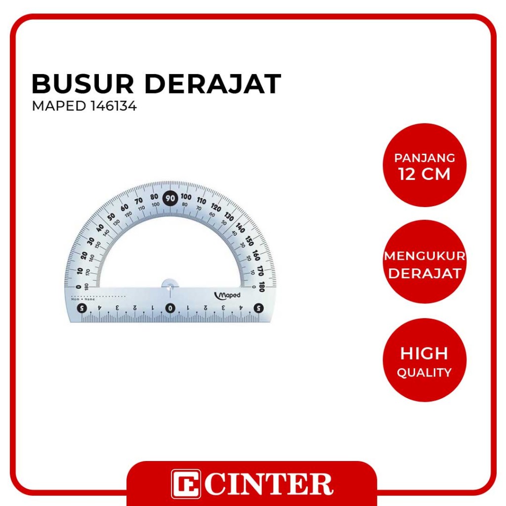 Jual MAPED - BUSUR DERAJAT / PENGGARIS BUSUR CRISTAL 146134 PROTACTOR ...