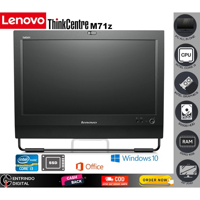 Jual PC All In One LENOVO M71z Core i3-2100 | 4GB / SSD 128GB | 20" FHD ...