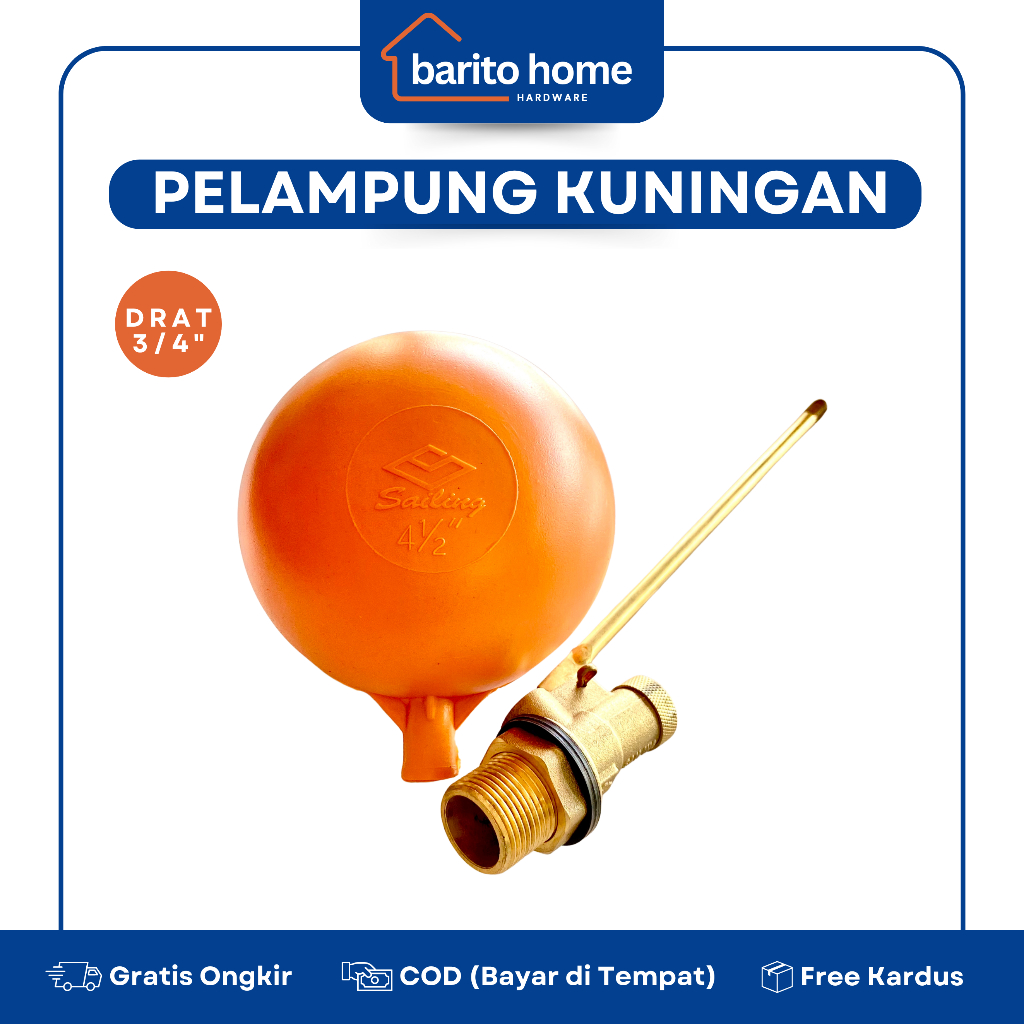 Jual SAILING Pelampung Bola Tangki Toren Tandon Otomatis Kuningan 4 1/2 ...