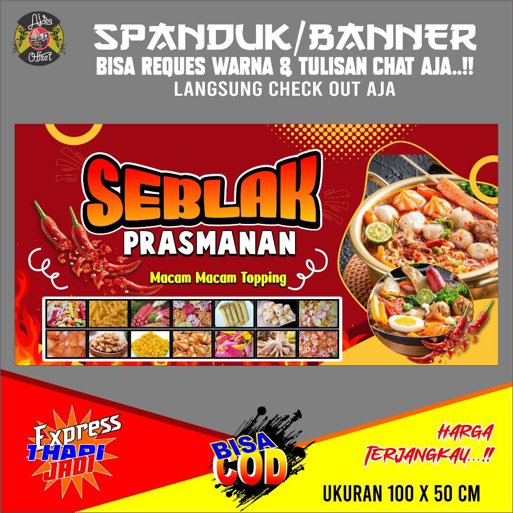 Jual SPANDUK SEBLAK PRASMANAN 4 MANTAP JAJANAN MURAH BERKUALITAS ...