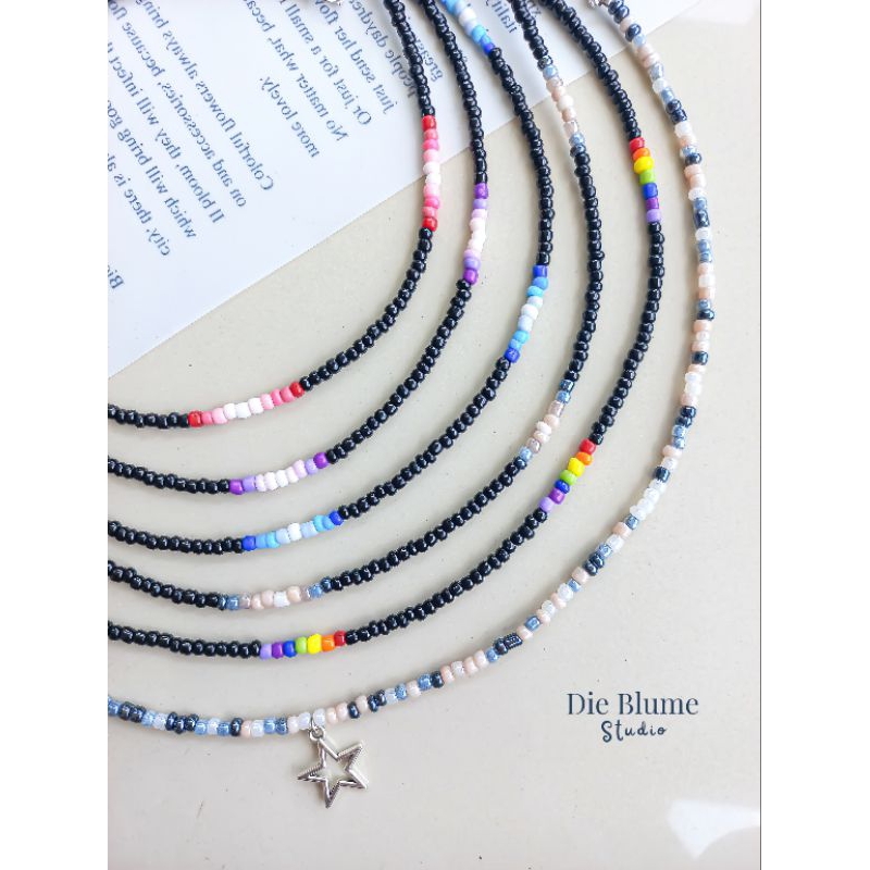 Jual Kalung Manik Gradasi Hitam Biru Lucu Aesthetic dan Murah Anti ...