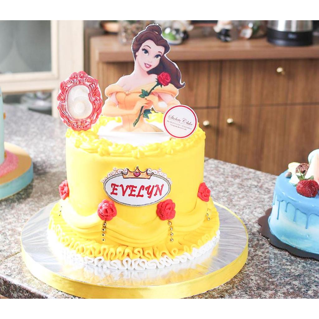 Jual Kue Ulang Tahun/Birthday Cake/Kue Ultah Tema Princess Belle/Kue ...