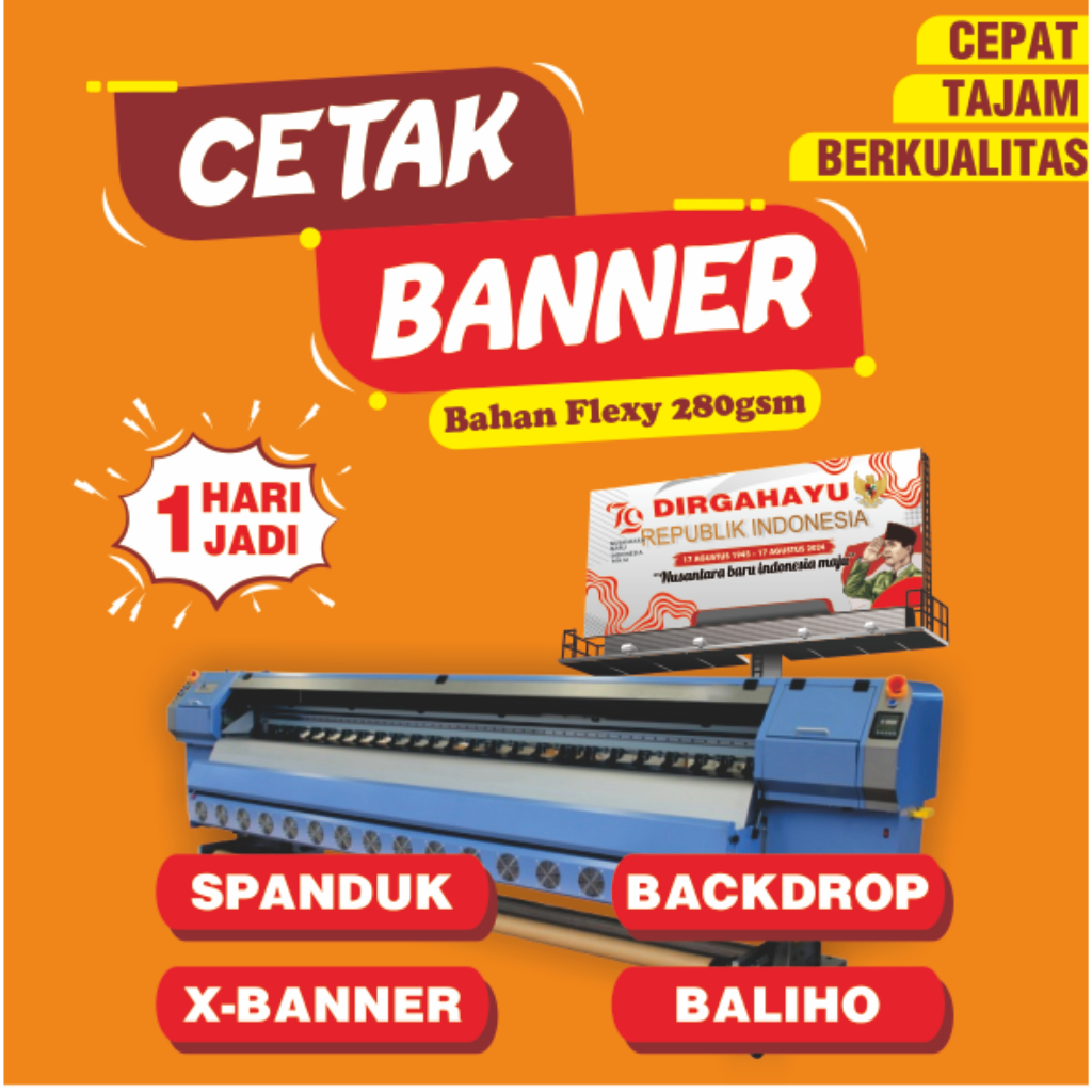 Jual CETAK SPANDUK/BANNER MURAH CEPAT HIGH RES | Shopee Indonesia