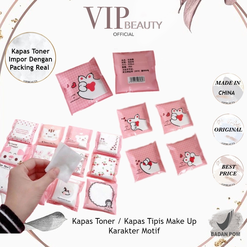 Jual Kapas Toner / Kapas Tipis Make Up Karakter Motif / Kapas Wajah isi ...