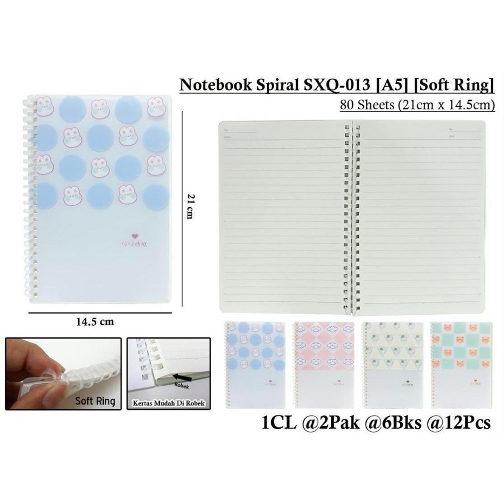Jual WENGU NOTEBOOK SPIRAL SOFT RING ANIMAL - BUKU SPIRAL 80 LEMBAR Sxq ...