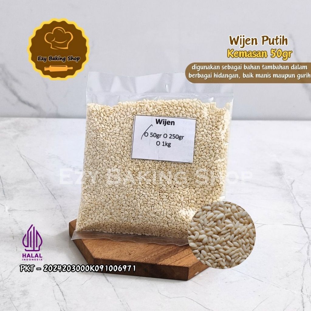 Jual Wijen Putih 50gr / Biji Wijen Putih / White Sesame Seed | Shopee ...