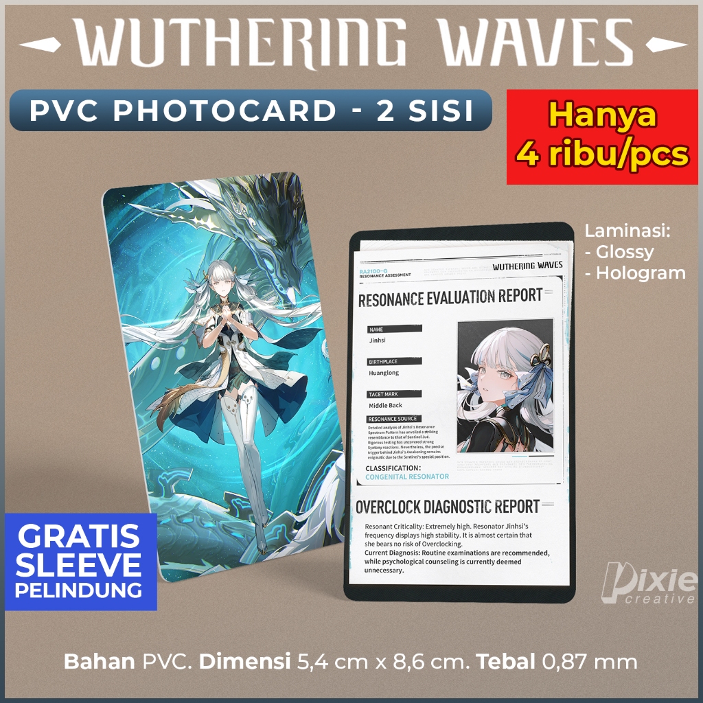Jual Photocard PVC Wuthering Waves - Jinhsi- PC Wuwa - Photo Card ...