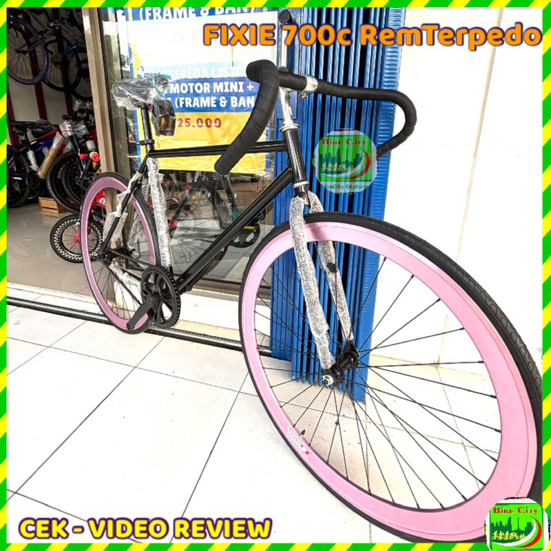 Jual Sepeda FIXIE 700c steel Drop bar Rem Torpedo | Shopee Indonesia