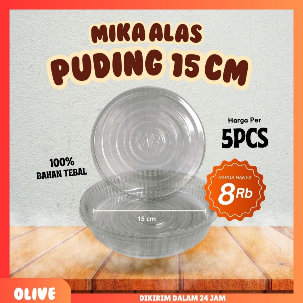 Jual [SI 5 PCS] Mika Alas Plastik Puding Bulat 15 CM / Mika Tatakan ...