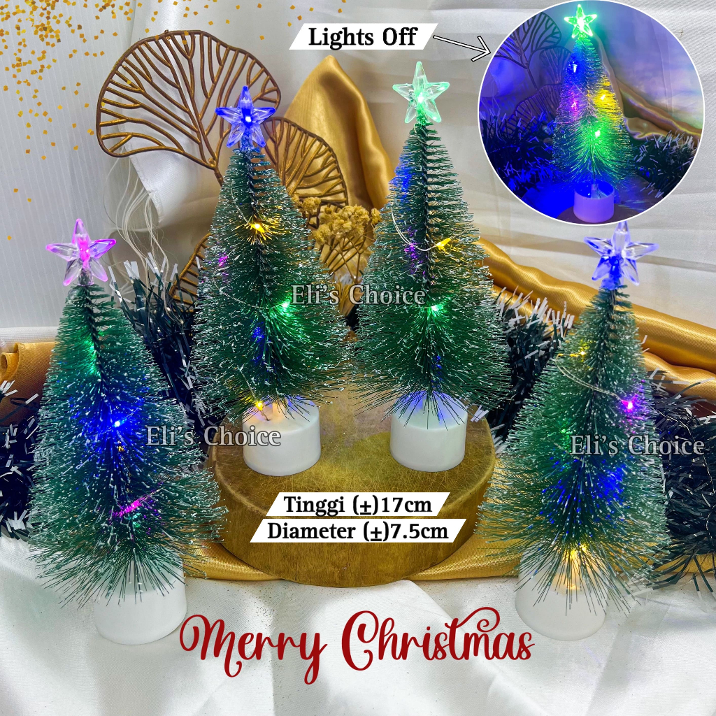 Jual Pohon Natal Mini Lampu LED Properti Foto Natal Pohon Natal Meja ...