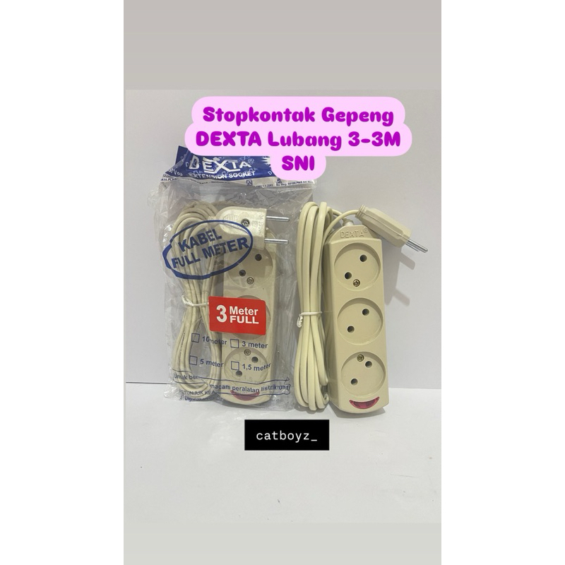 Jual Terminal Stopkontak gepeng dexta lubang 3-3Meter SNI | Shopee ...