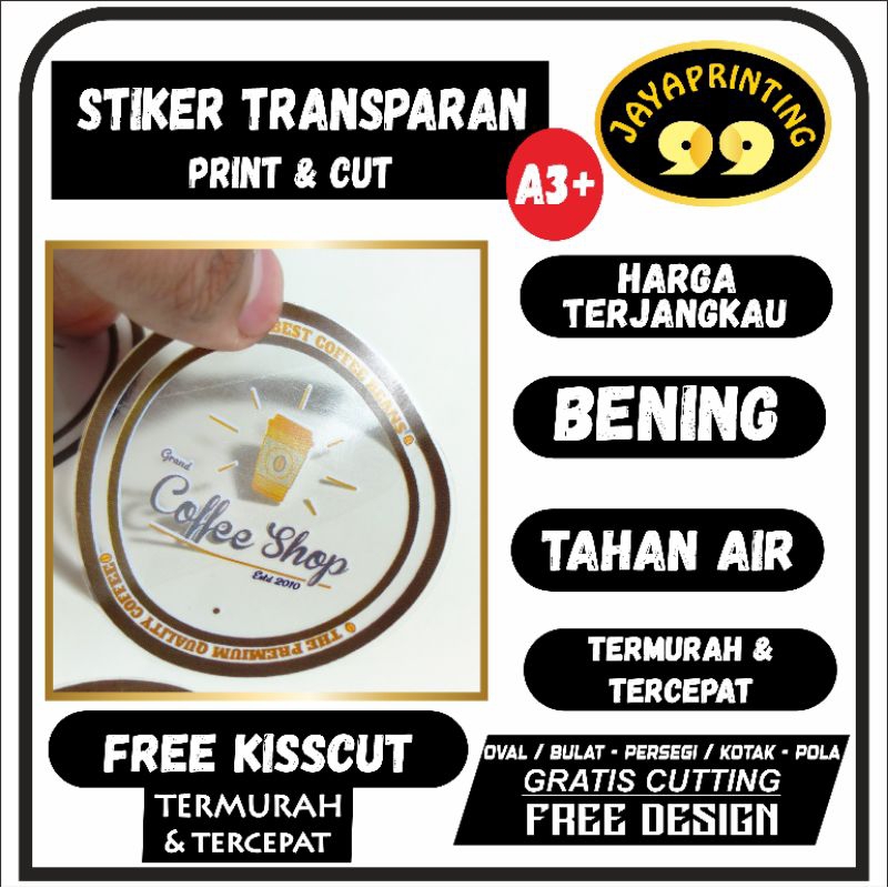 Jual Cetak Stiker PRINT A3+ STIKER TRANSPARAN Tahan Air | Shopee Indonesia