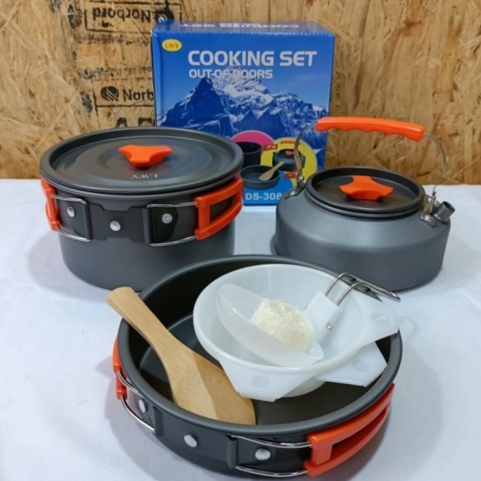 Jual Super Quality Cooking Set Nesting Camping DS38 plus Teko Alat ...