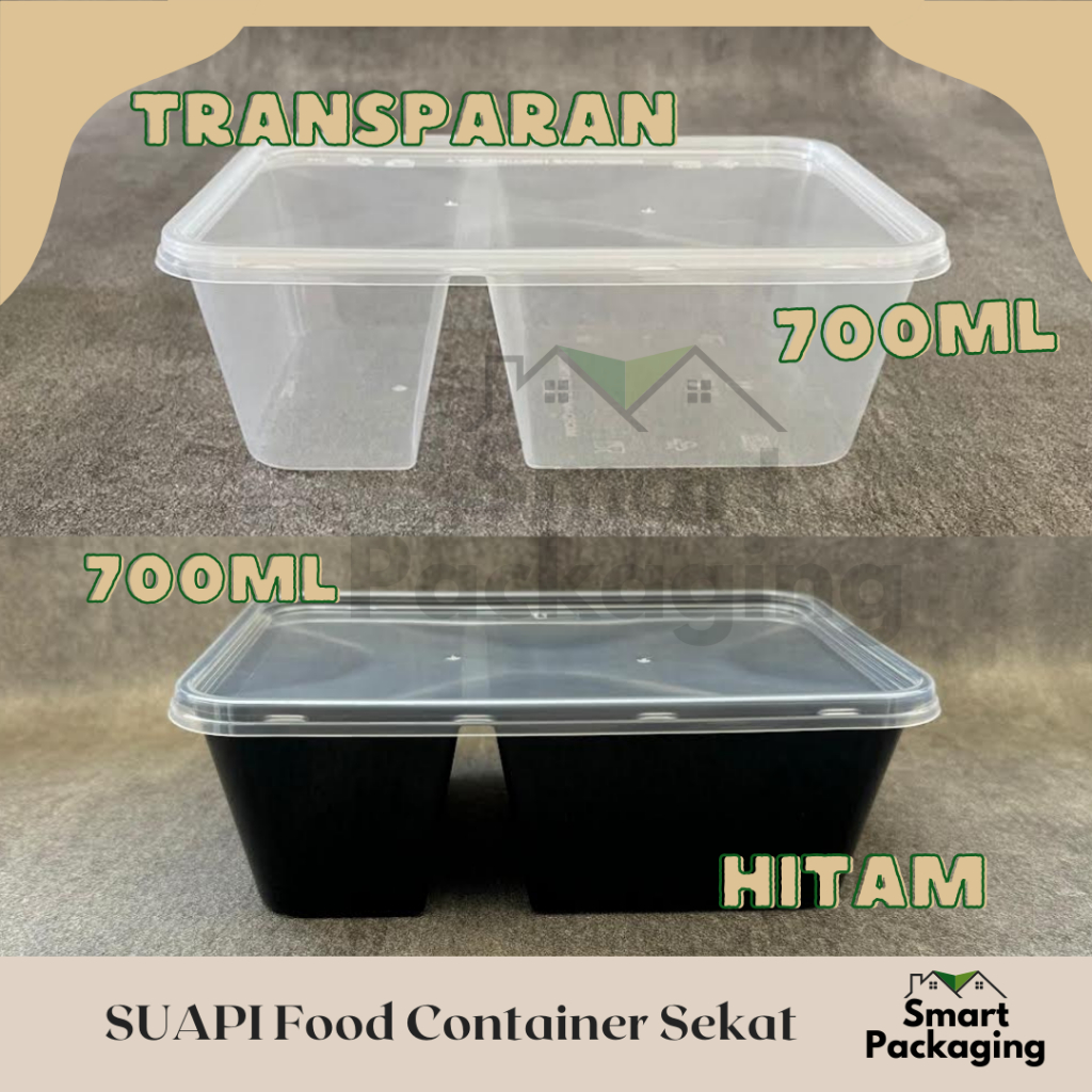 Jual [ISI 25 & 50 PCS] SUAPI Thinwall Food Container Hitam Trans 700ml ...