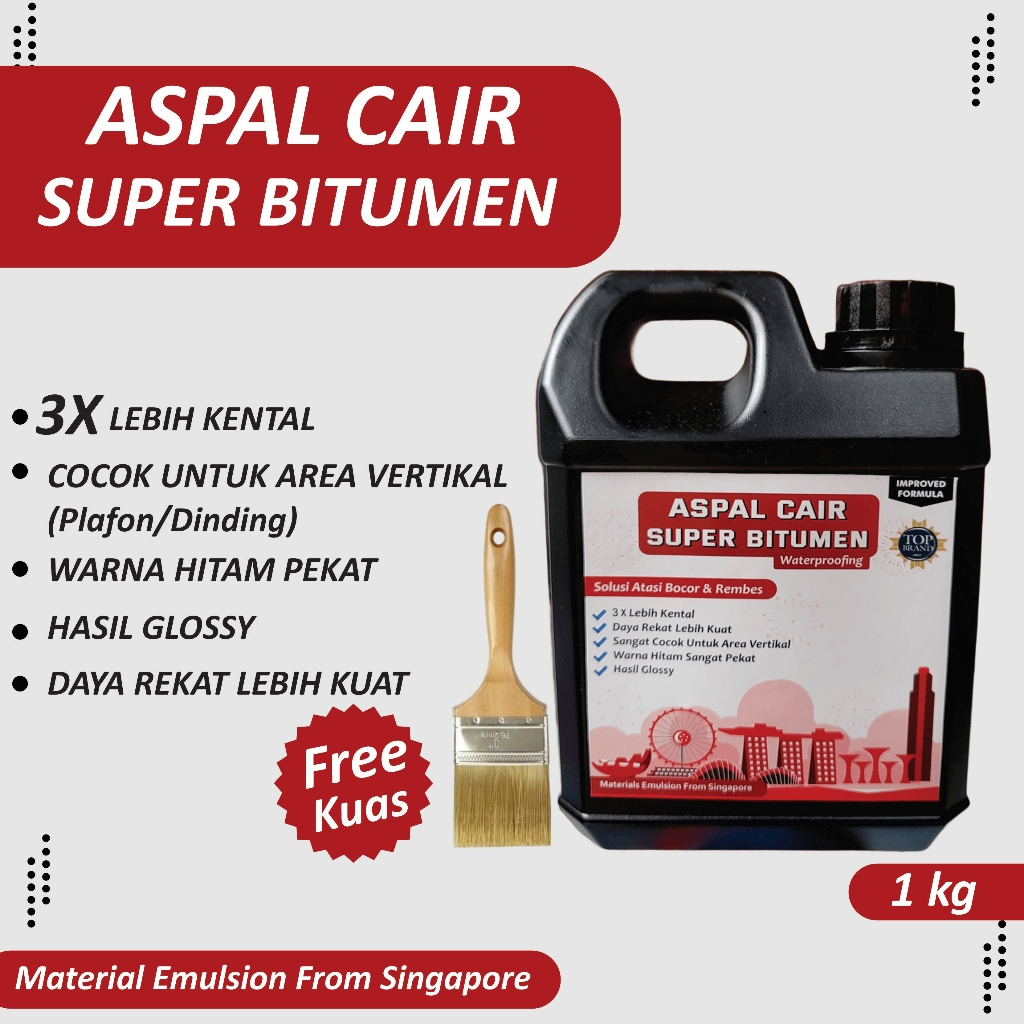 Jual Aspal Cair Bitumen 1 kg Super Kental Untuk Plafon,Dinding Dll ...