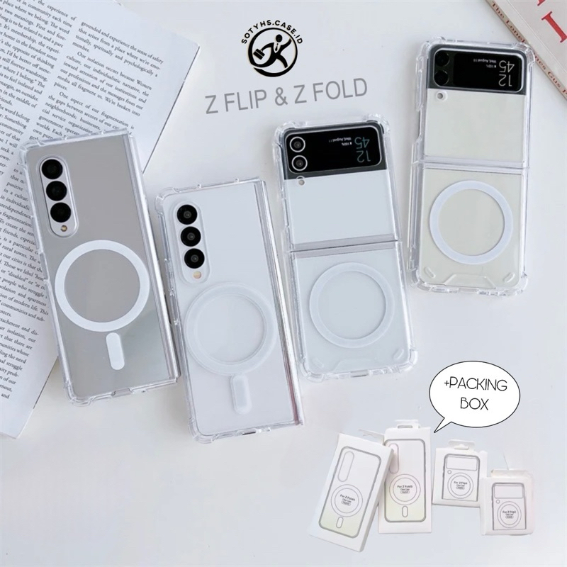 Jual Clear Case Magsafe Magnetic Hybird SAMSUNG Z FLIP Z FOLD 3 4 5 6 7 ...