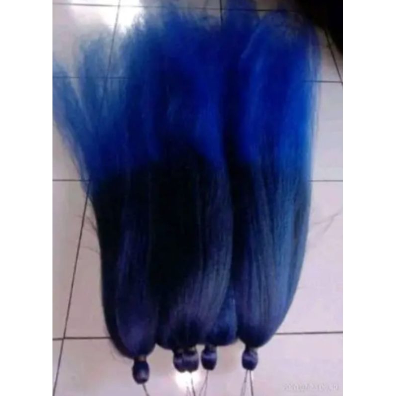 Jual Rambut Cemara Ombre mix 2 warna Biru Tua kualitas halus | Shopee ...