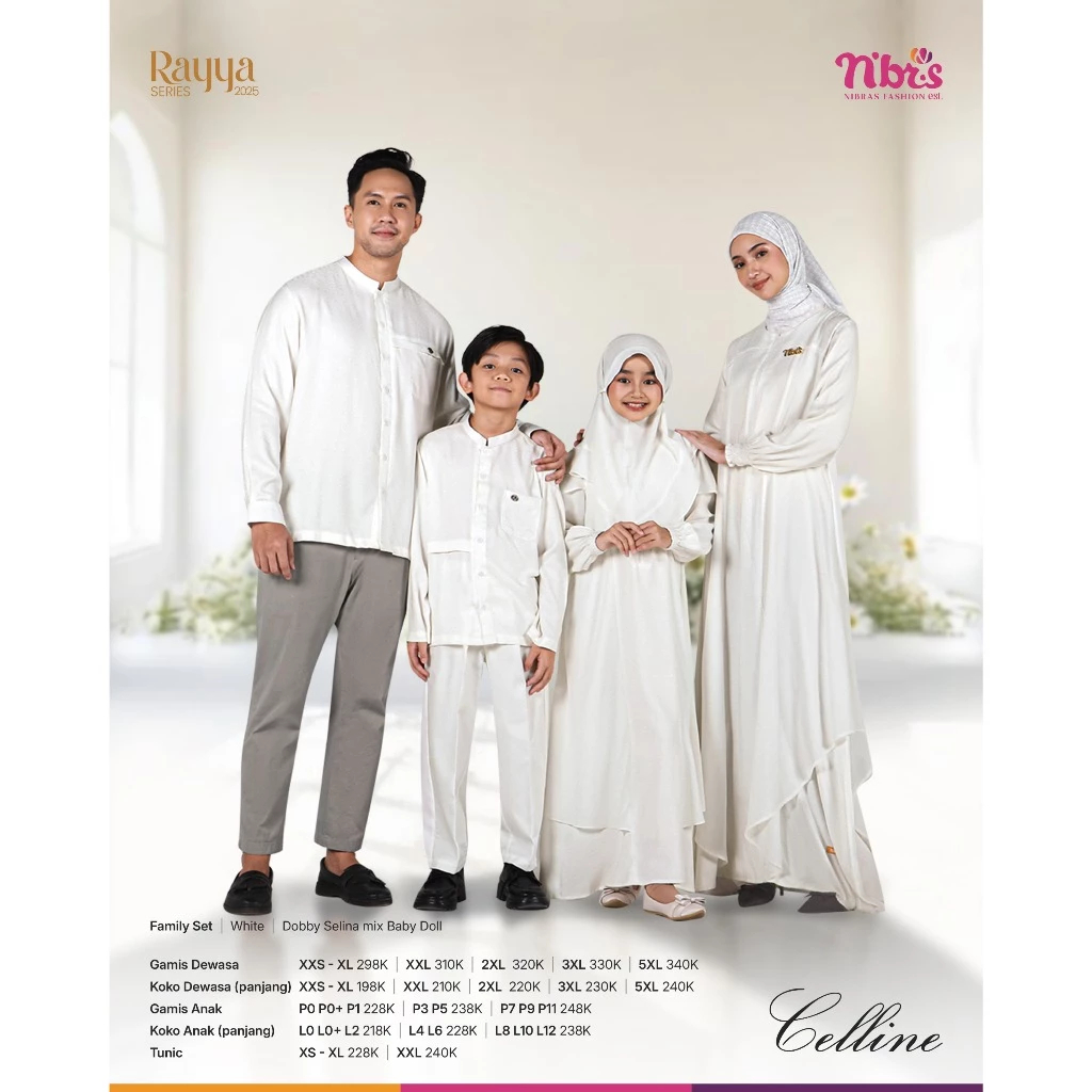 Jual NIBRAS | RAYYA SERIES TERBARU 2025 CELLINE WHITE D10P | Shopee ...