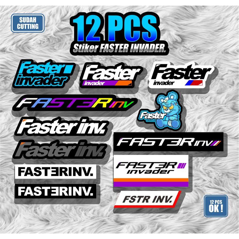 Jual stiker paket faster invader isi 12pcs sudah cutting terbaru ...