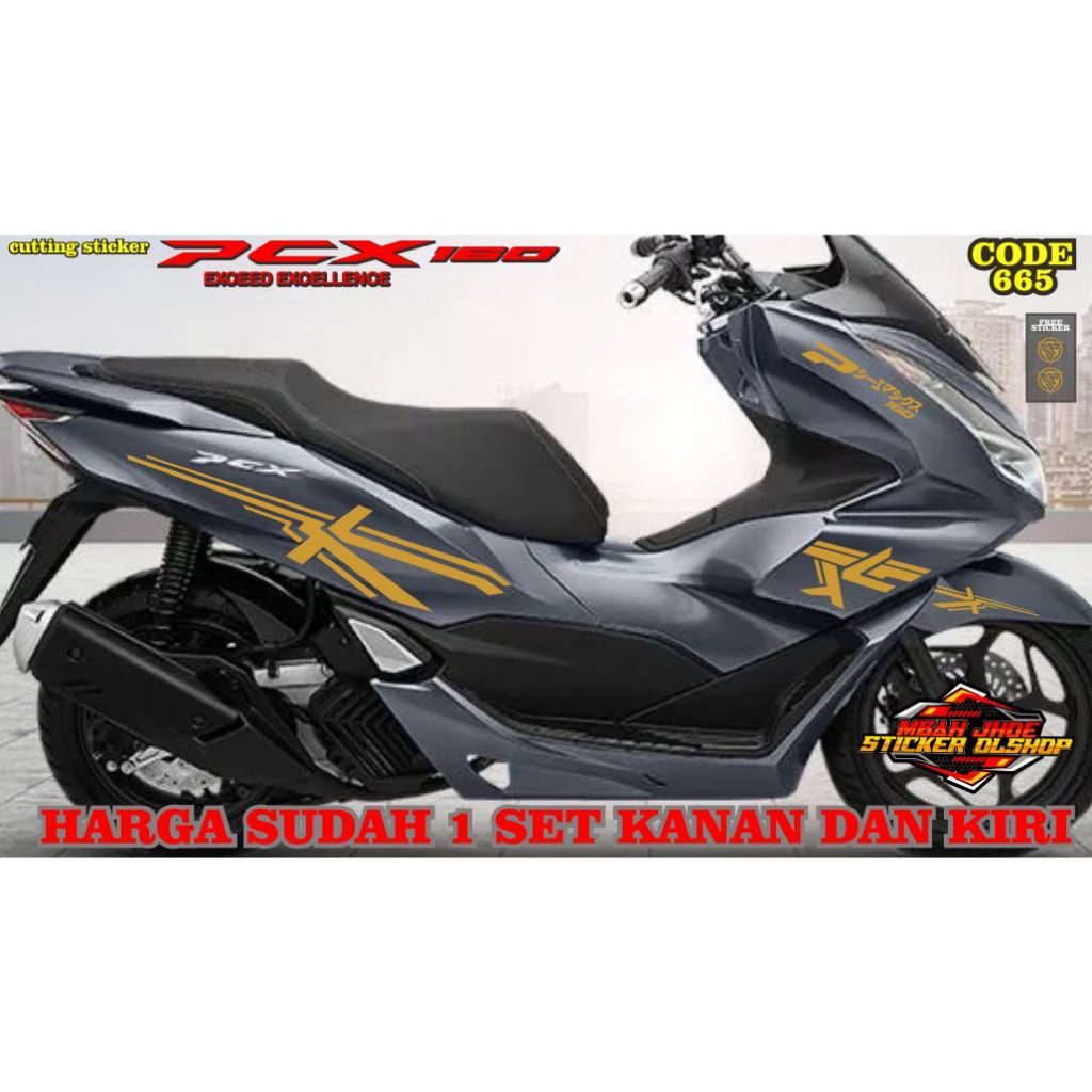 Jual CUTTING STICKER CUSTOM PCX 160 BODY HITAM DESAIN MINIMALIS BEST ...