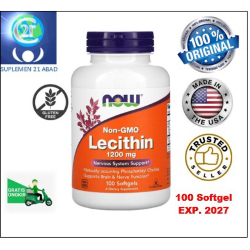 Jual Lecithin 1200mg, Now foods u/ fungsi otak dan sistim saraf yang ...