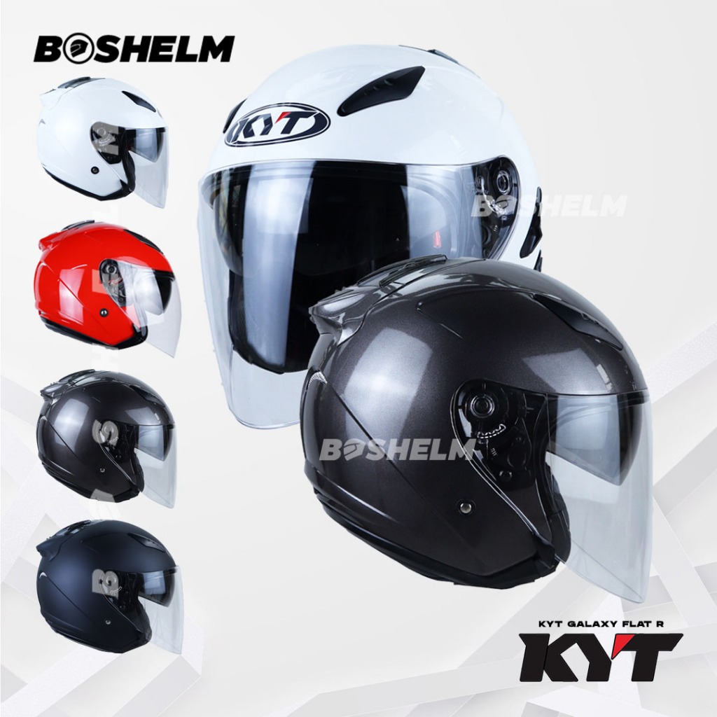 Jual BOSHELM Helm KYT GALAXY FLAT R SOLID Helm Half Face SNI | Shopee ...