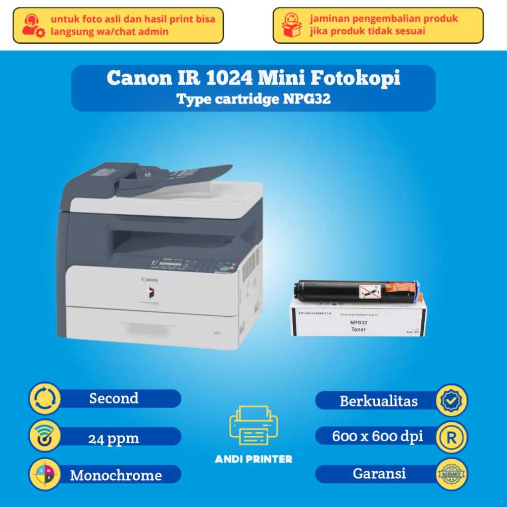Jual Printer canon ir 1024 mini fotokopy |SIAP PAKAI | Shopee Indonesia