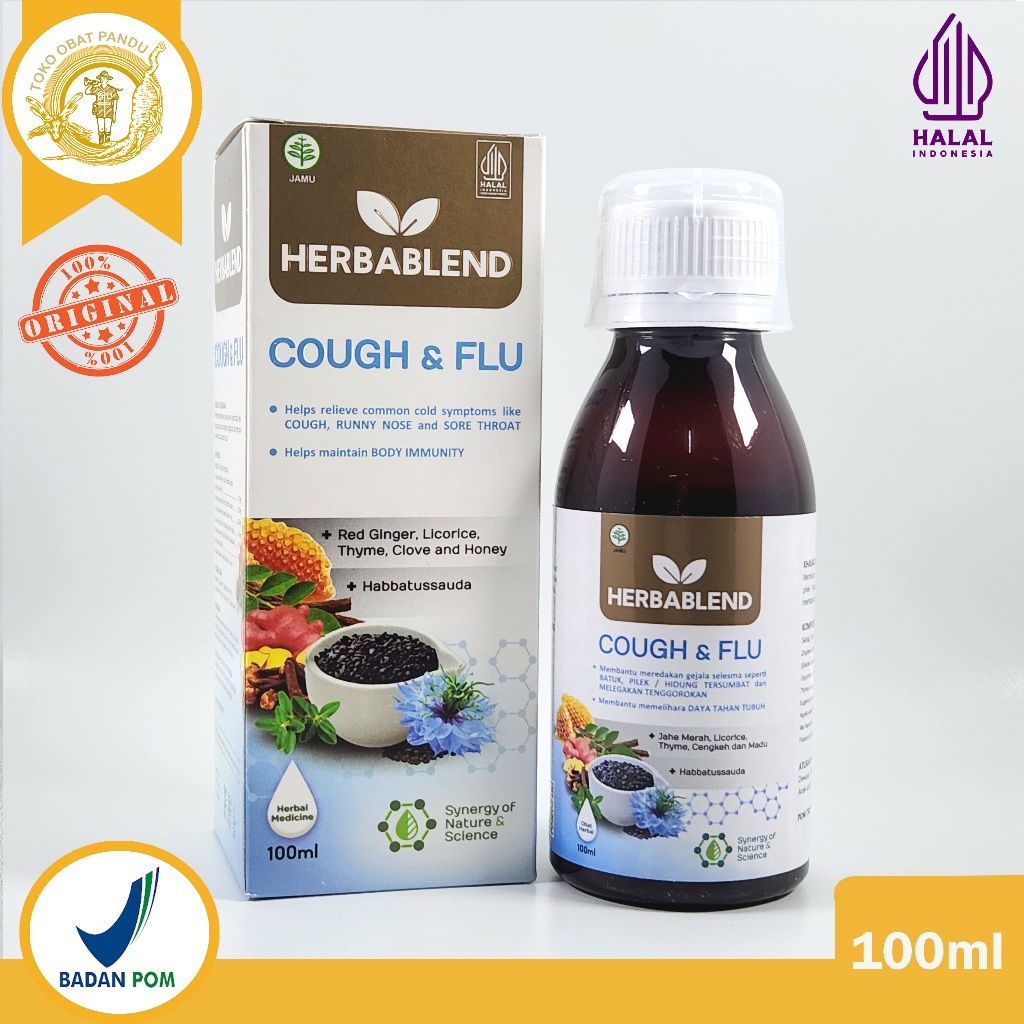 Jual HERBABLEND COUGH & FLU (100ml) / OBAT BATUK PILEK | Shopee Indonesia