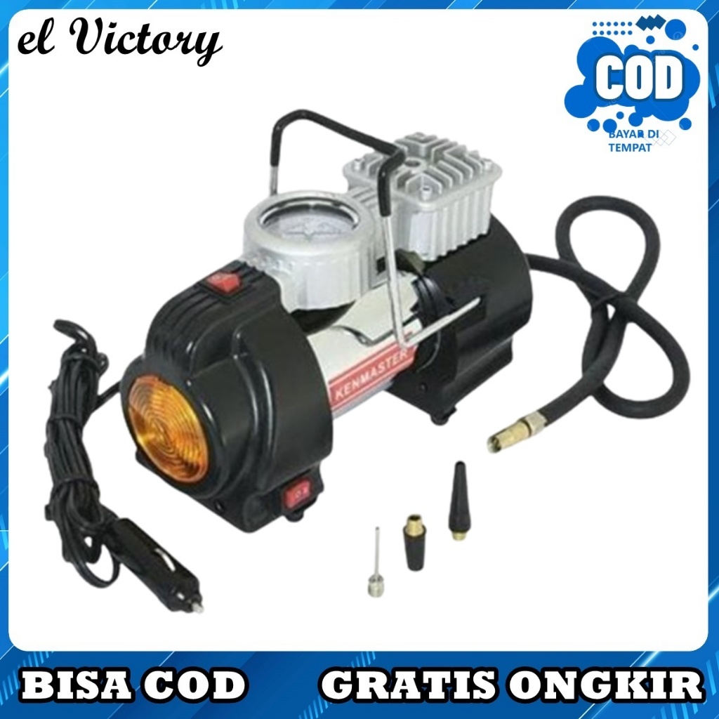 Jual Mini Air Compressor Piston KENMASTER KM-001 B Di Lengkapi Lampu ...