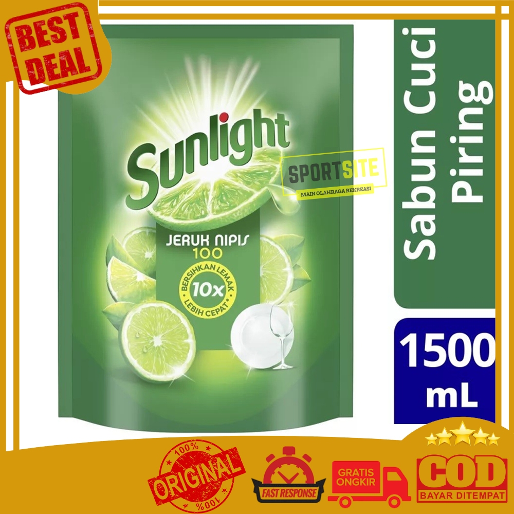 Jual Sunlight Sabun Cuci Piring Jeruk Nipis 1500ML Cairan Pencuci Piring Kebersihan Sunlight ...