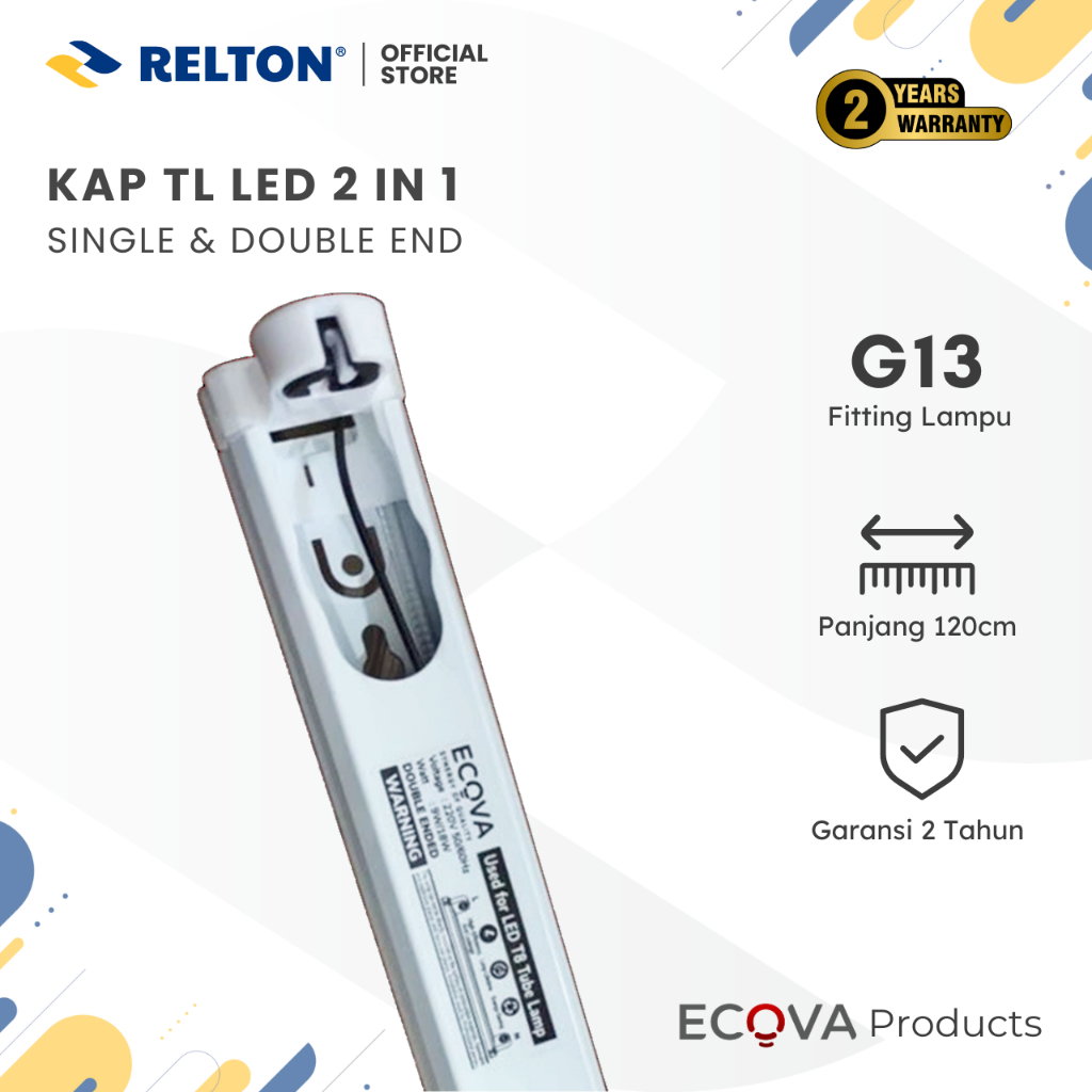 Jual Kap Lampu TL (KHUSUS INSTANT BANDUNG)Tube T8 120cm Single Double ...