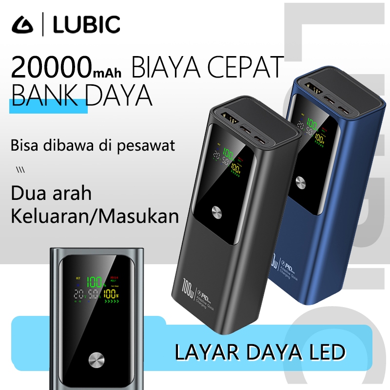 Jual LUBIC K81 Power Bank 20000mAh 100W USB Type-C Fast Charging ...