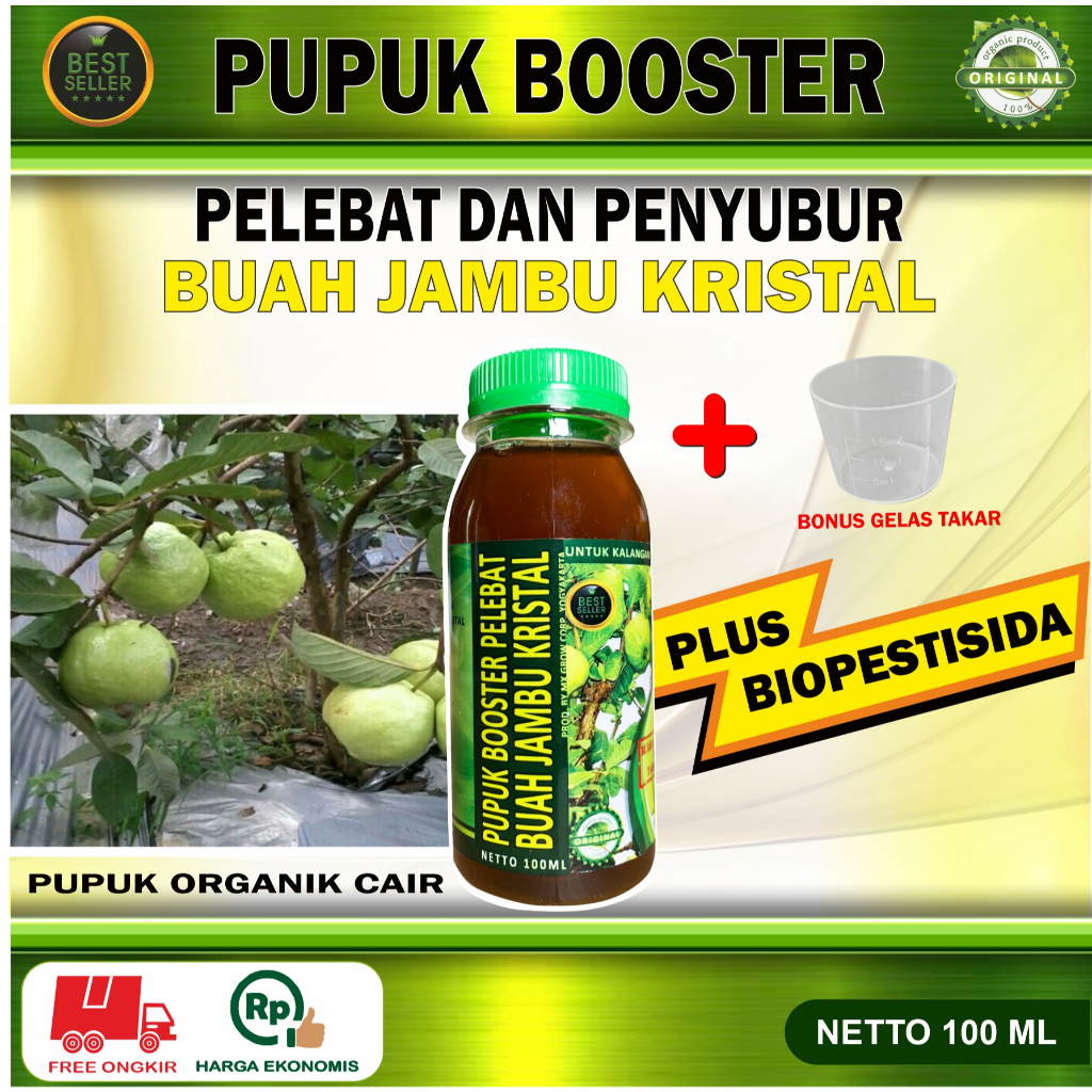 Jual Pupuk Organik Cair Pelebat Penyubur JAMBU KRISTAL 100 ml / Booster JAMBU KRISTAL / Pupuk ...