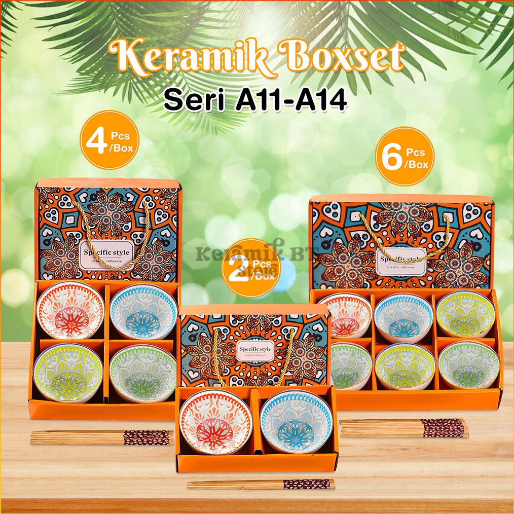 Jual Mangkok set Mangkok set Keramik Souvenir Boxset Isi 2 pcs Japaness ...