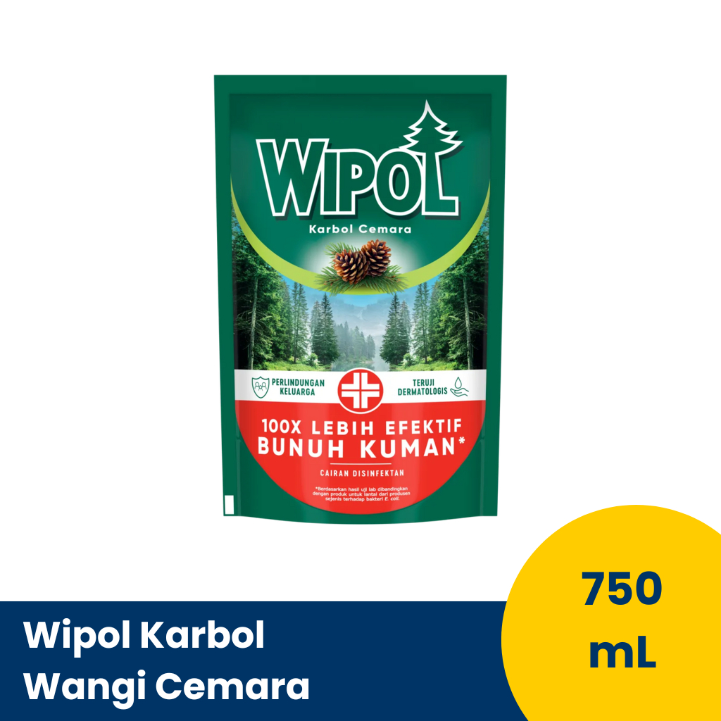 Jual Wipol | Pembersih Lantai Karbol Cemara | Perlindungan Dari Kuman Pouch | 750 mL | Shopee ...