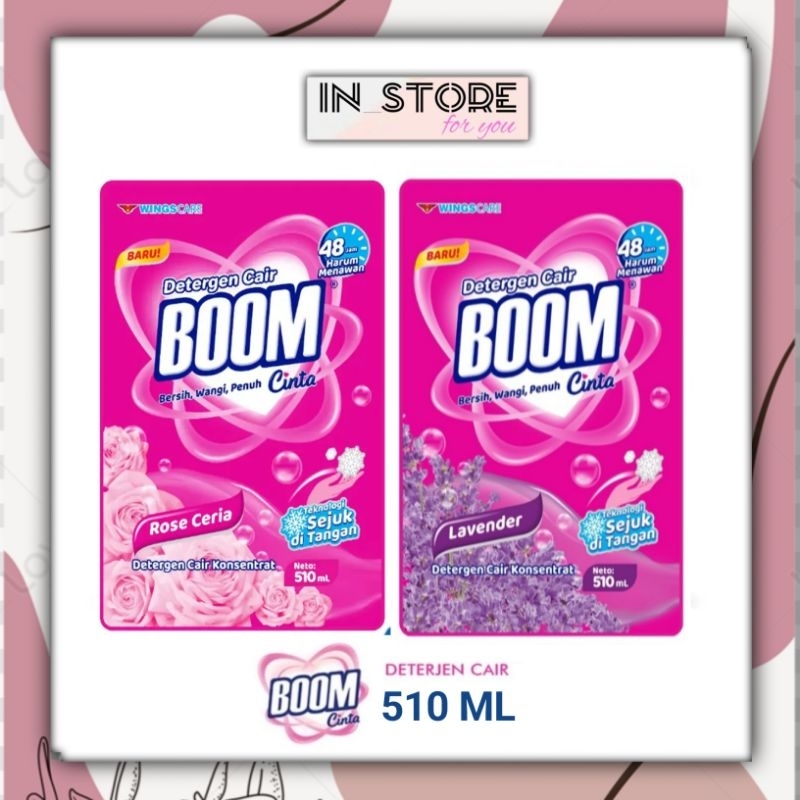 Jual In.store | Boom Liquid Deterjen Cair 510 ML Lavender Rose Ceria ...